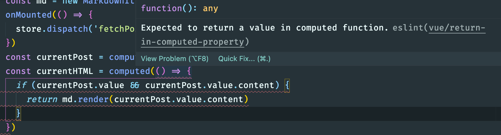 Expected To Return A Value In Computed Function 