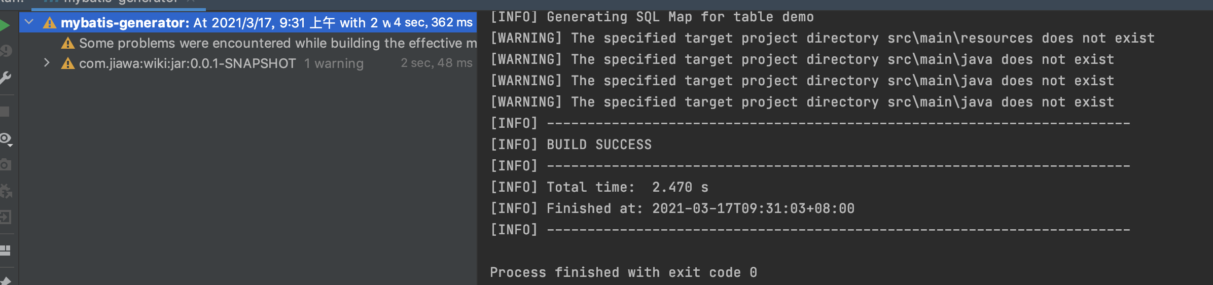 mybatis代码自动生成器报错Table configuration with catalog null,-慕课网