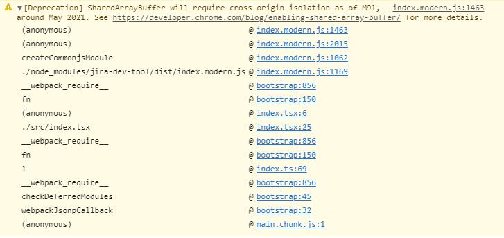 SharedArrayBuffer will require cross-origin isolation as of M91-慕课网